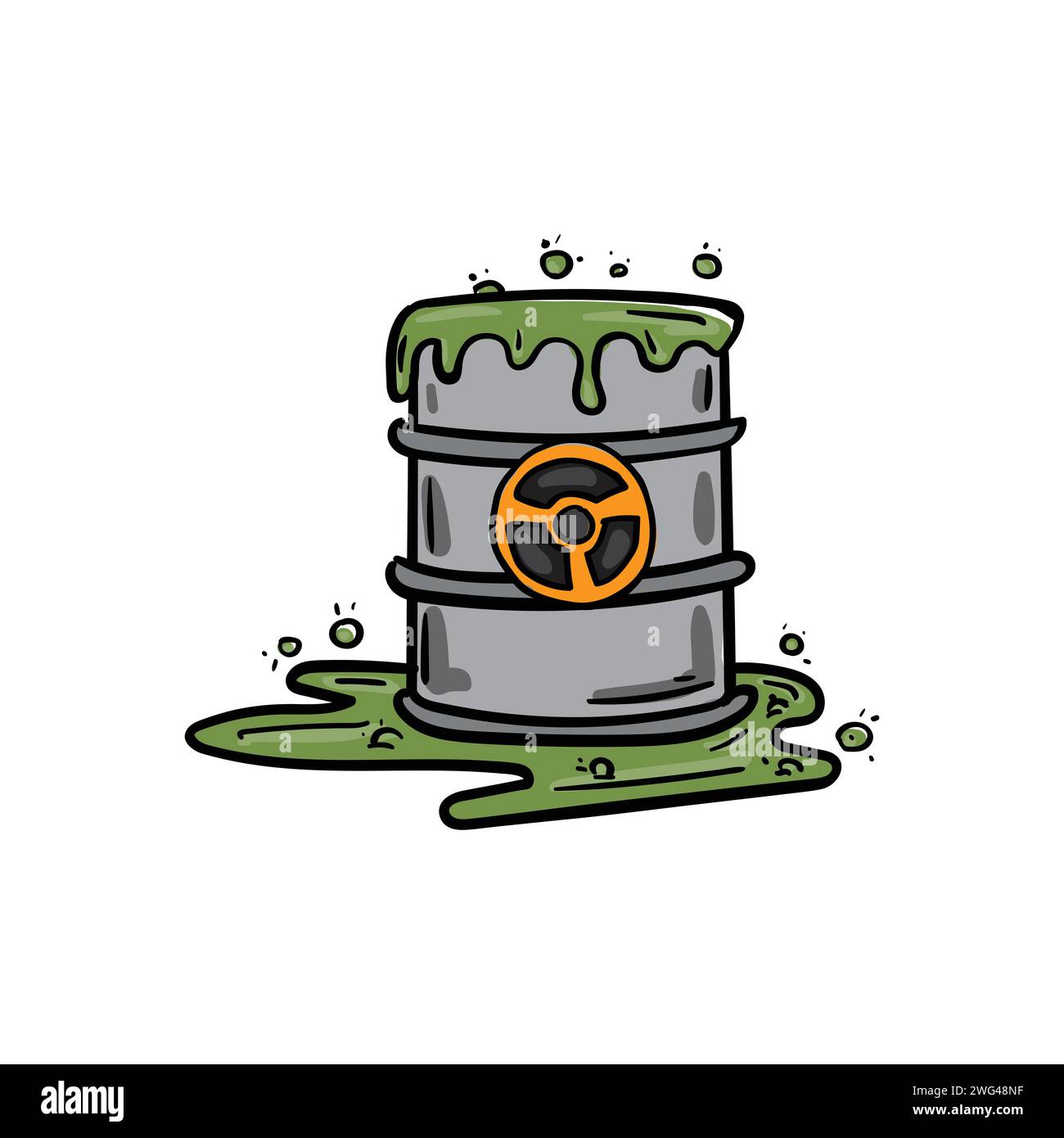 Toxic waste in a barrel pollutes the environment Stock Vector Image ...