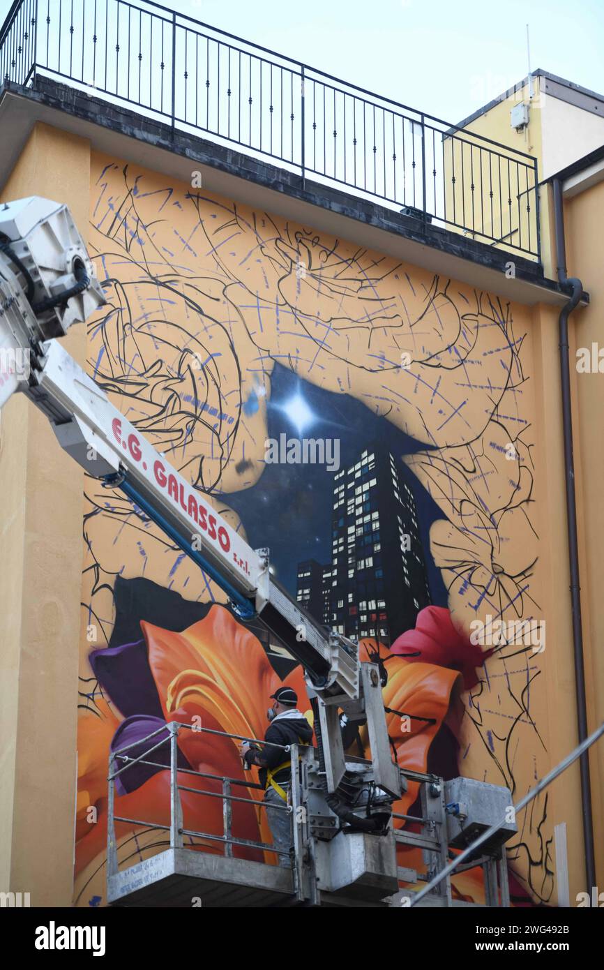 Sanremo, rehearsal day for the 2024 Festival Murals at the Globo Hotel ...