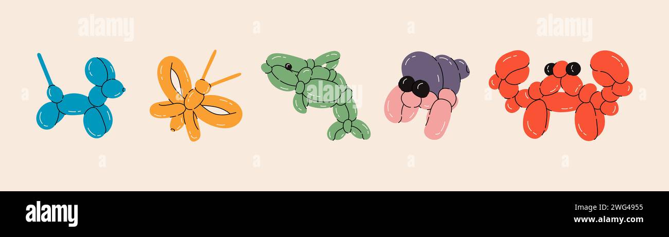 Set of balloon animals Stock Vector Image & Art - Alamy