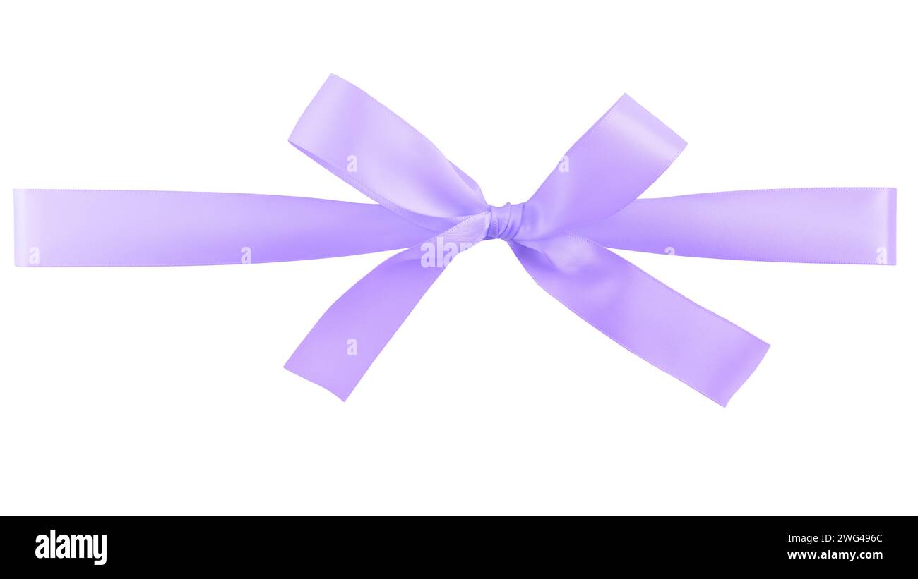 violet ribbon with bow isolated on white background, template Stock ...