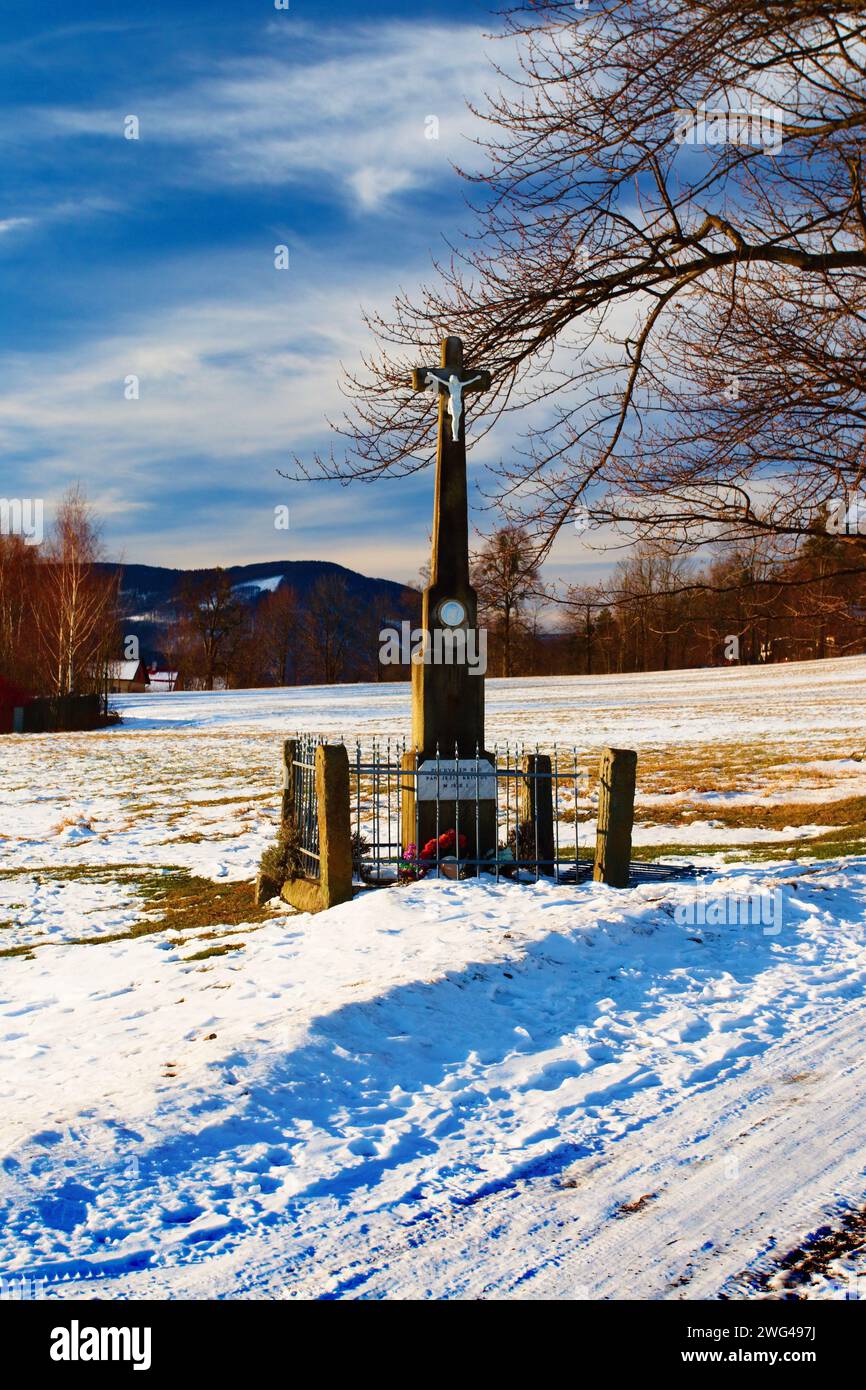 The torment of God in the village of Celadna in the Beskydy Mountains ...