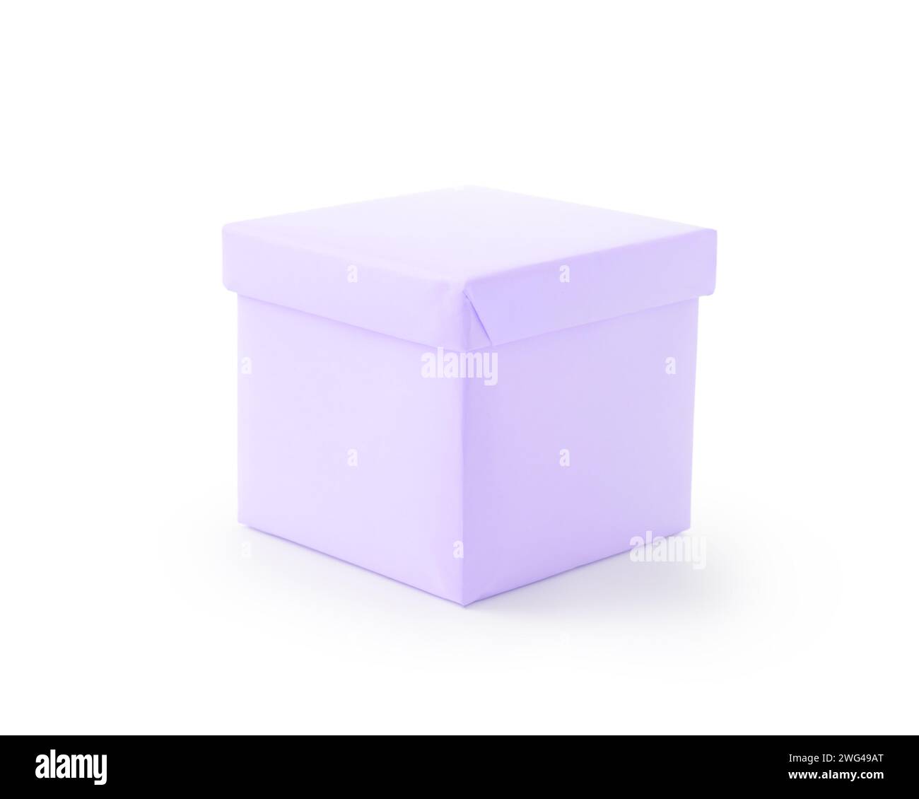 Purple paper box isolated on white background, element Stock Photo - Alamy
