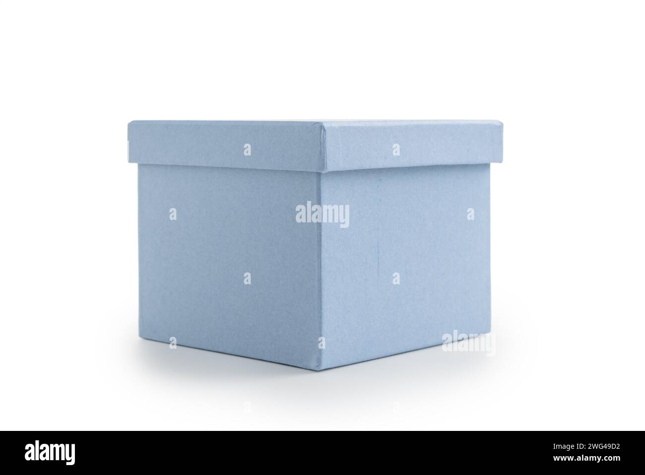Blue paper box isolated on white background, element Stock Photo - Alamy