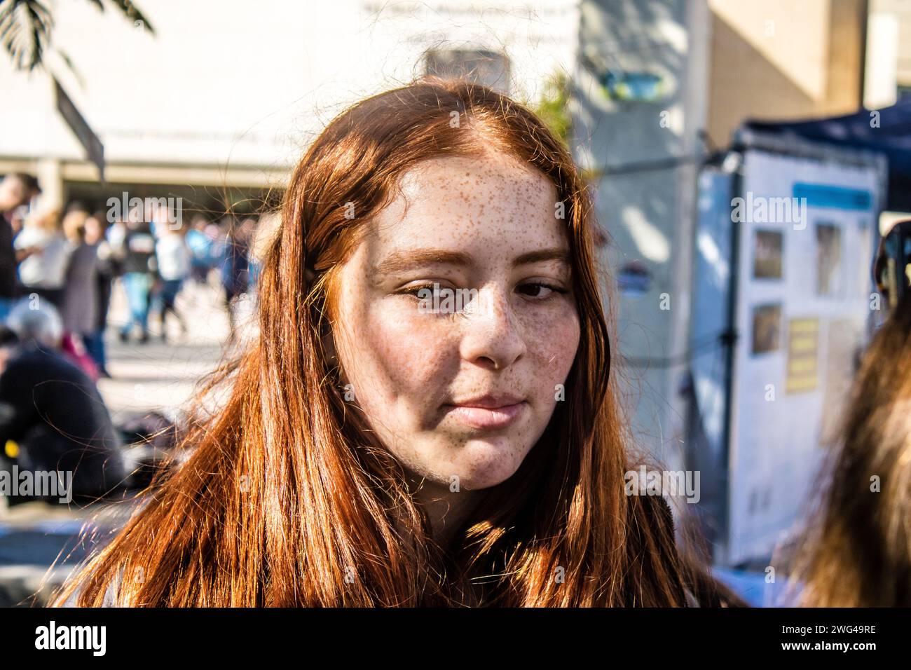 Tel Aviv, Israel – February 2, 2024 Teenagers at the SOS Animals ...