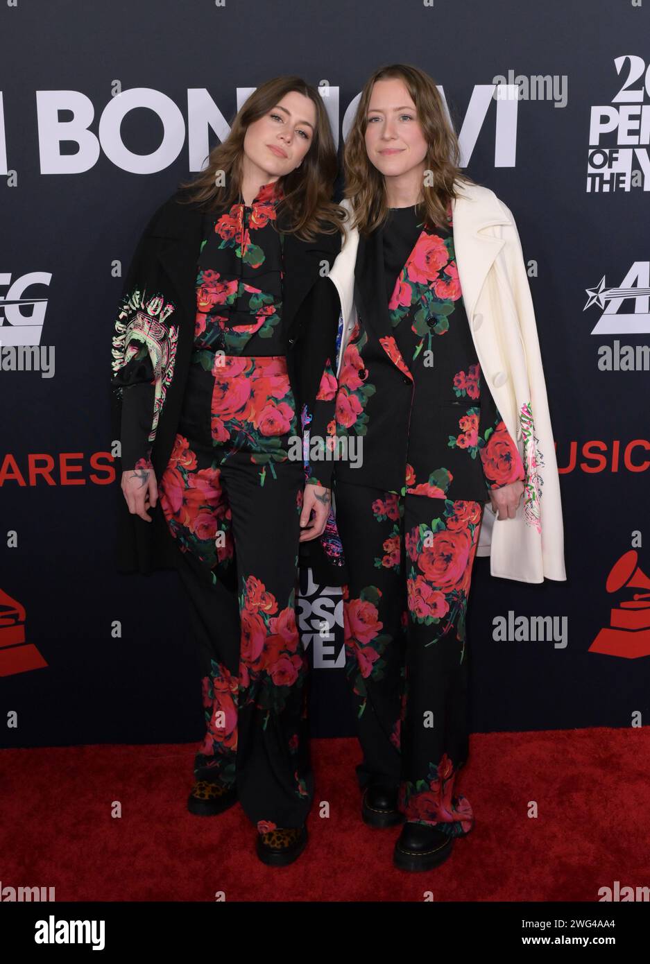 LOS ANGELES, USA. February 02, 2024: Rebecca Lovell & Megan Lovell of ...