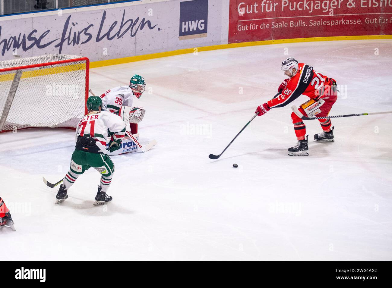 Halle, Deutschland 02. Februar 2024: Eishockey Oberliga Nord - 2023/ ...
