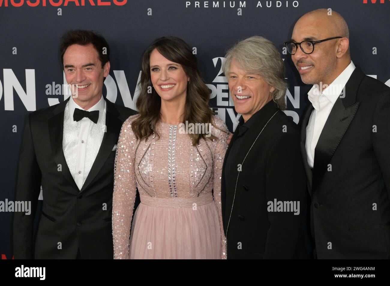 LOS ANGELES, USA. February 02, 2024: Steve Boom, Laura Segura, Jon Bon ...