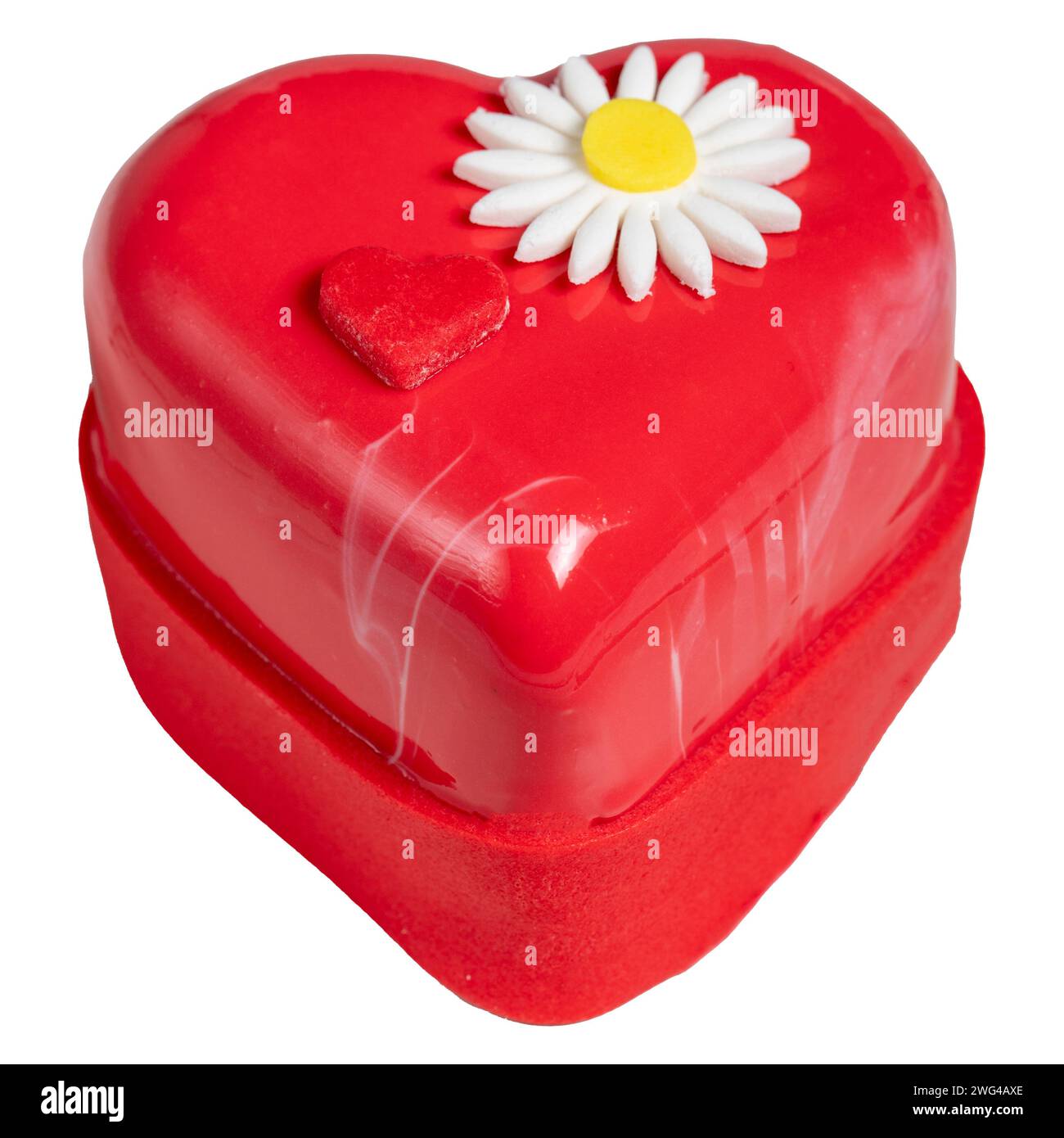 Heart cake. Heart shaped cake isolated on white background. Close up ...