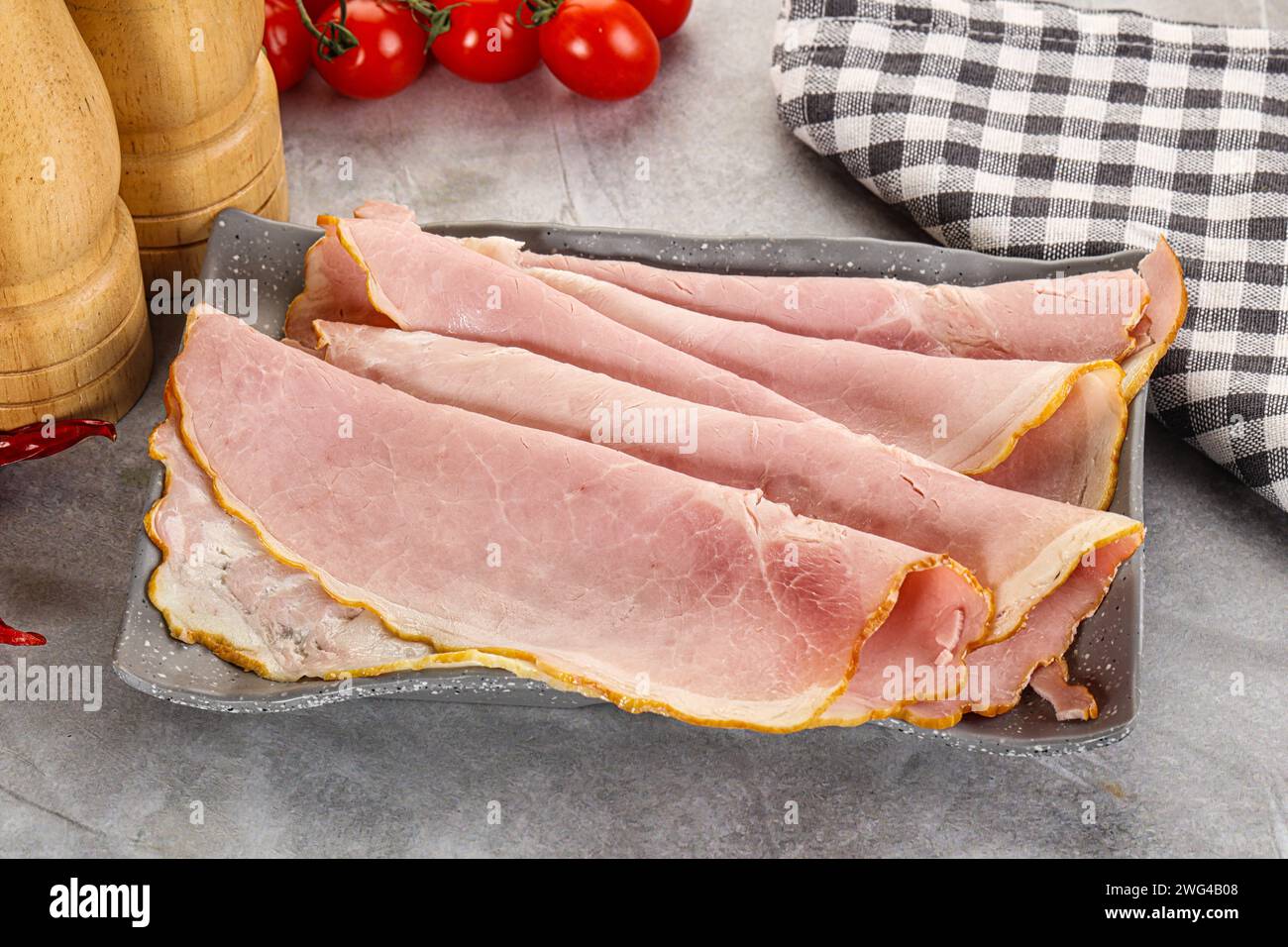 Italian Prosciutto Kotto snack appetizer in the plate Stock Photo - Alamy