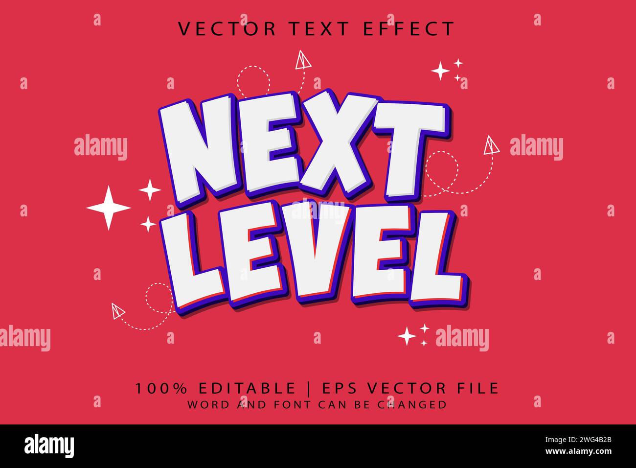 Next Level 3D cartoon template style premium vector with editable text ...