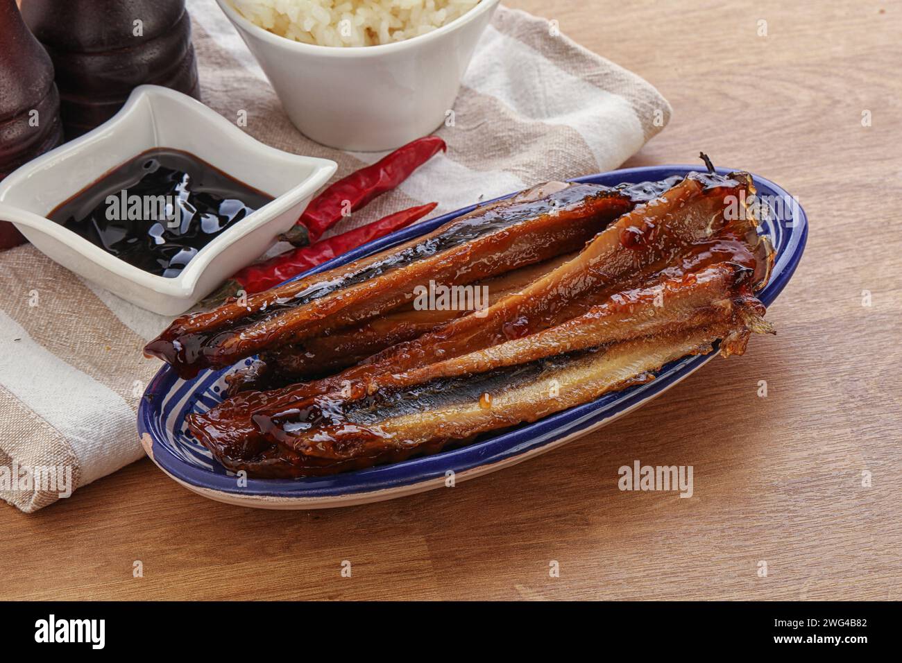 Roasted eel fish in unagi sause Stock Photo - Alamy