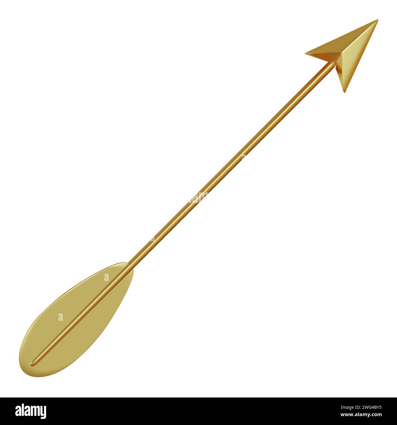 Golden Arrow pointing right up. Realistic 3d Icon isolated on white ...