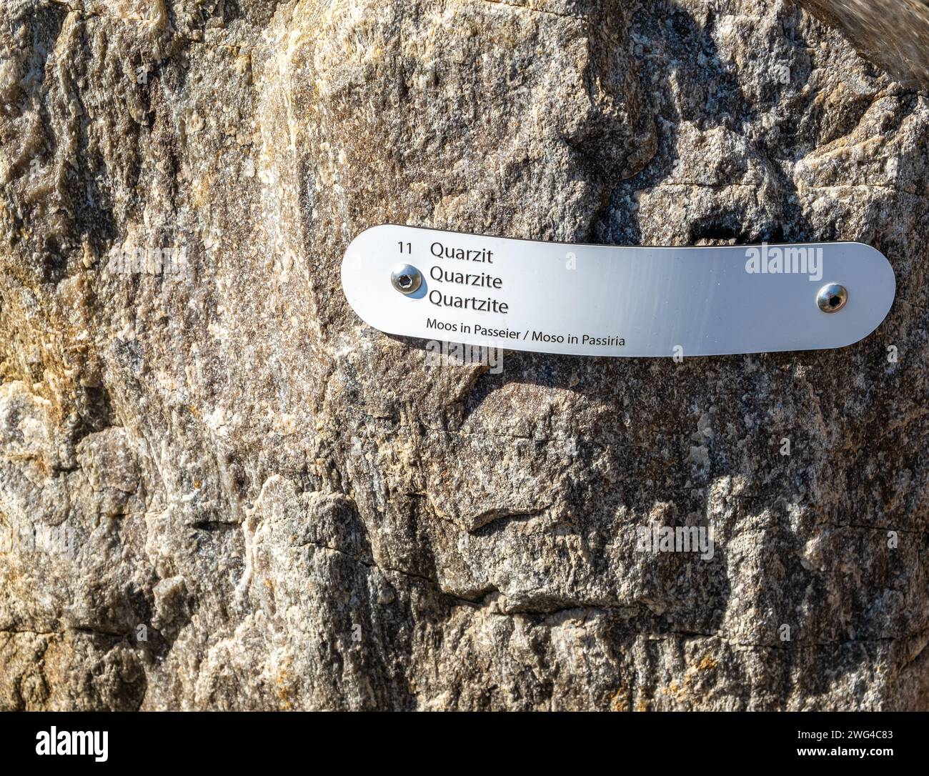Quartzite rock (metamorphic rock) from Moso in Passiria, South Tyrol ...