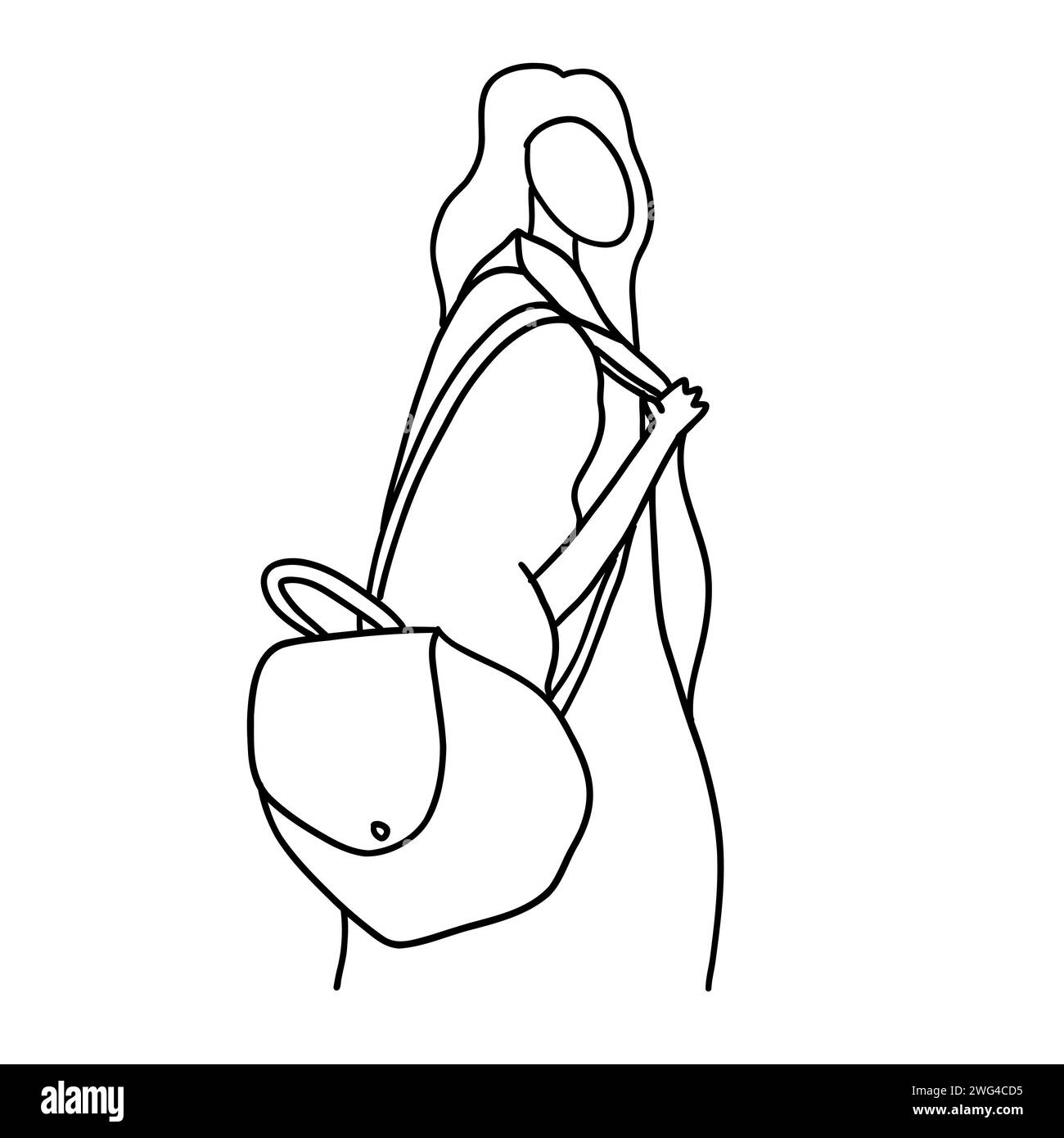 Trendy, stylish and minimalistic fashion lady. Vector illustration in ...