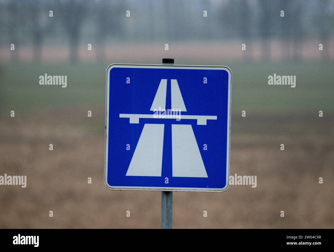 02 February 2024, Brandenburg, Neuruppin: A sign at the Neuruppin-Süd ...