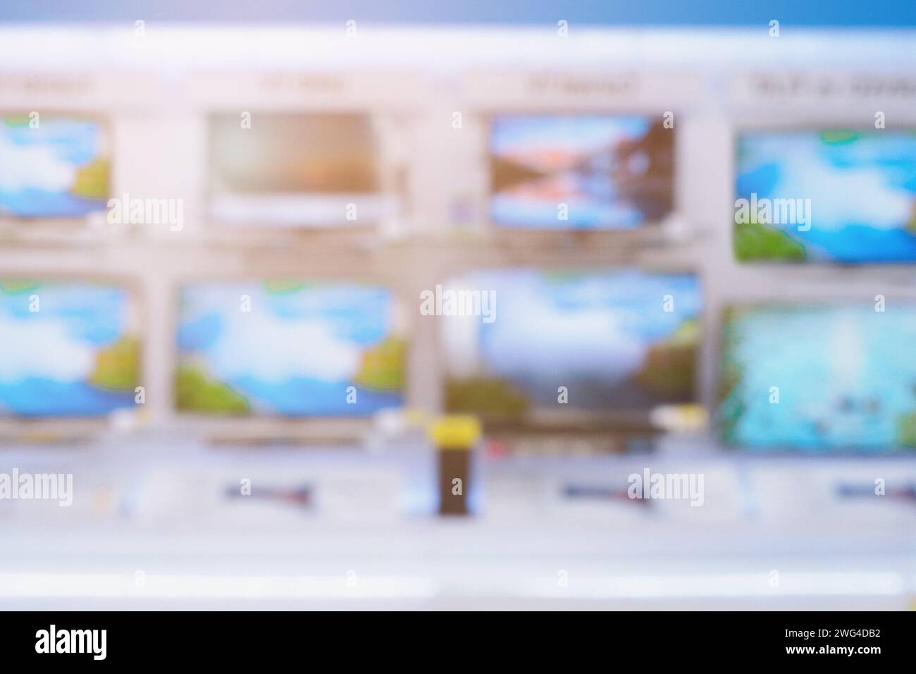 Television shelves retail shop display in Electronic Department store ...