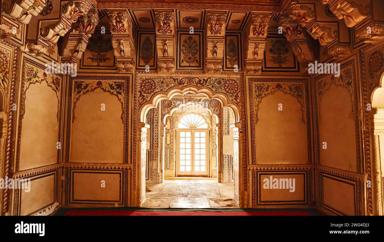 Paintings inside the Deewan E Khas, Nagaur Fort or Ahhichatragarh Fort ...