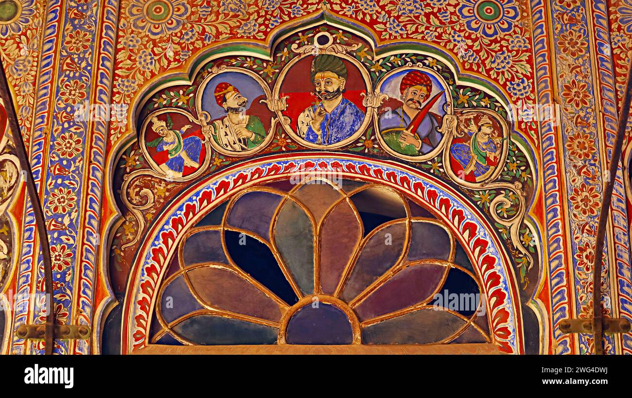 Paintings of Rajputana Kings on the Bansidhar Bhagat Ji Ki Haveli ...