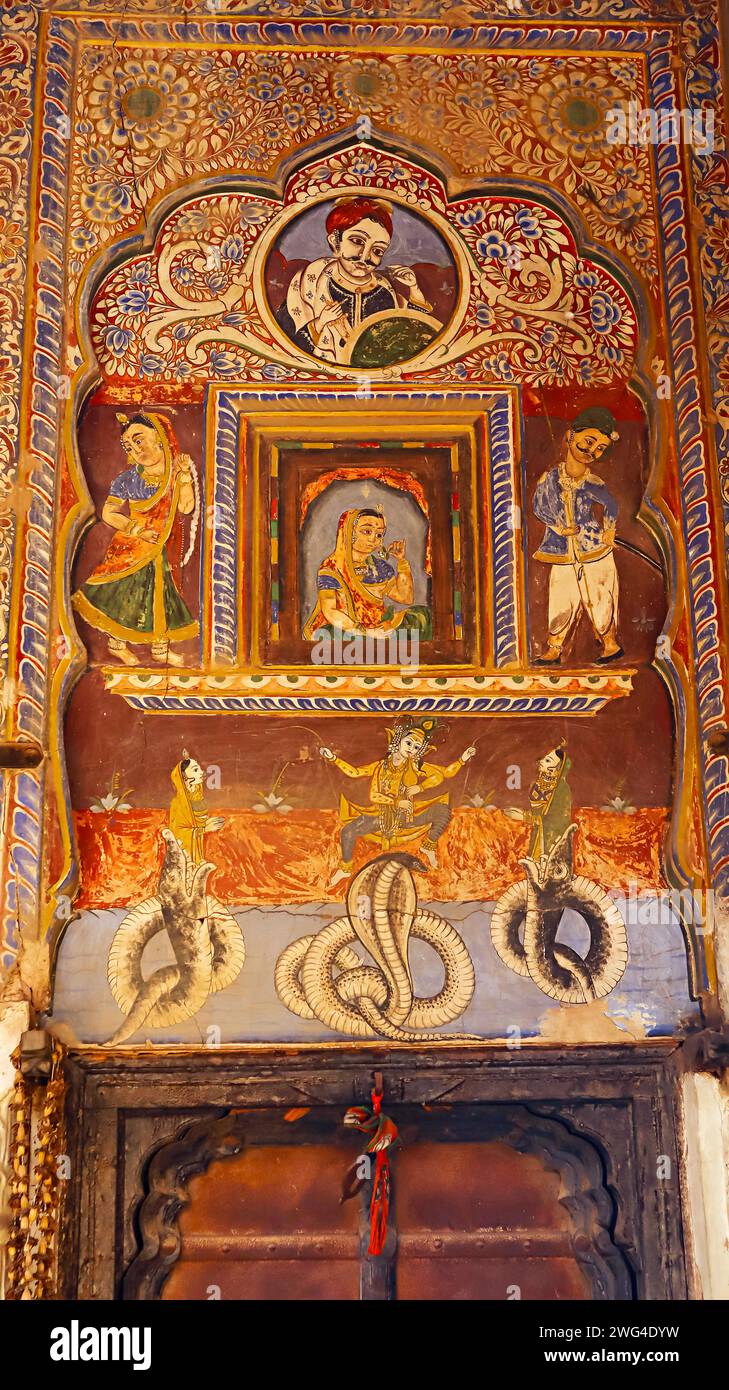 Paintings of Royal Family and Snake Charmer Controlling the Snakes ...