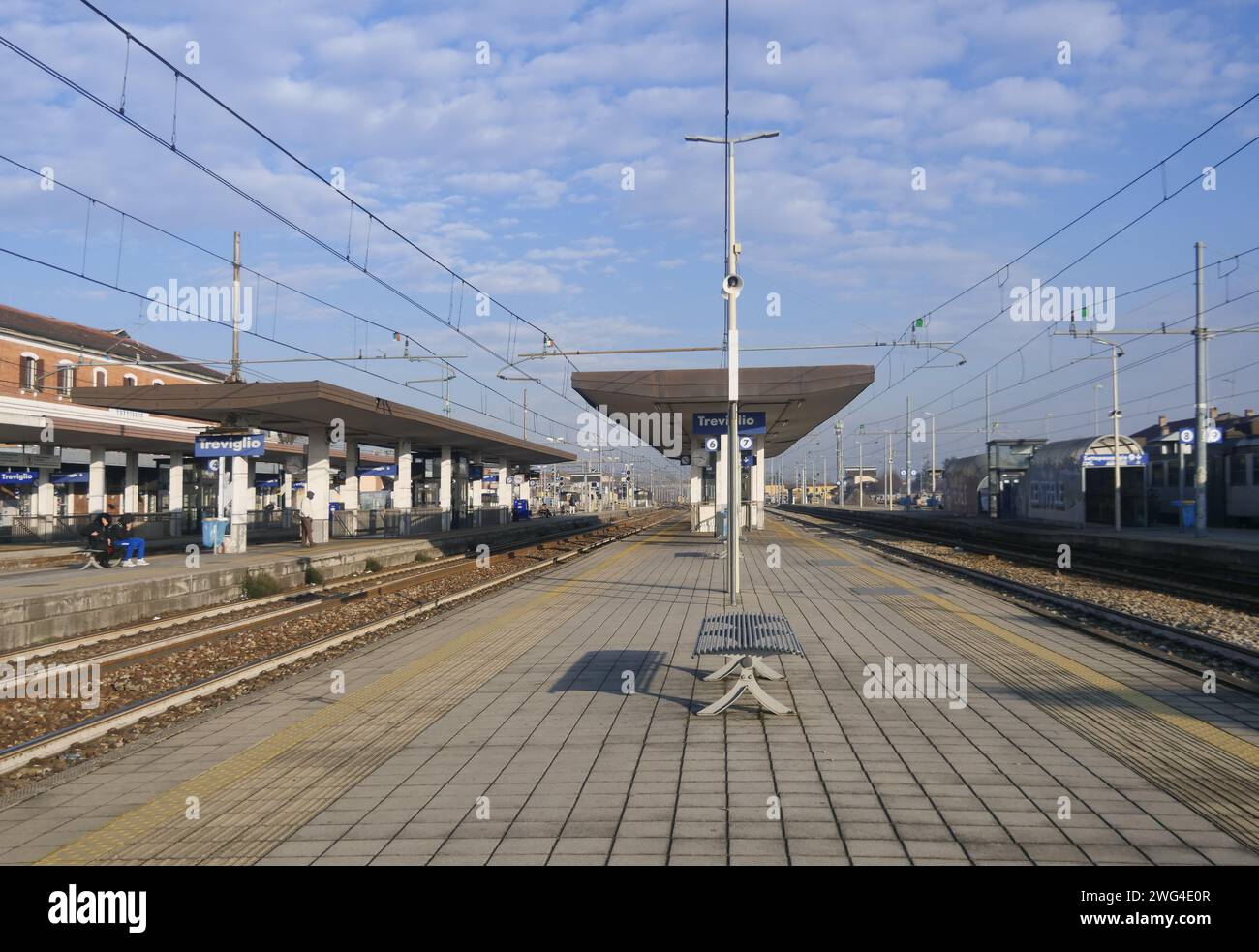 Train station of Treviglio along the Milan-Venice section Stock Photo ...