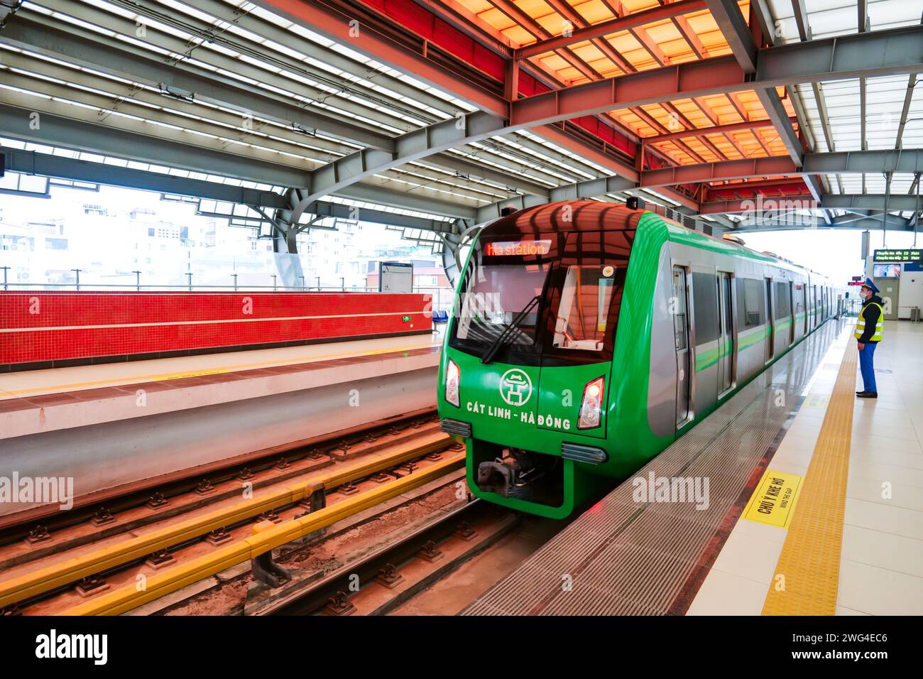 Hanoi, Vietnam - 01.15.2024: Hanoi Metro train and platform in Vietnam ...