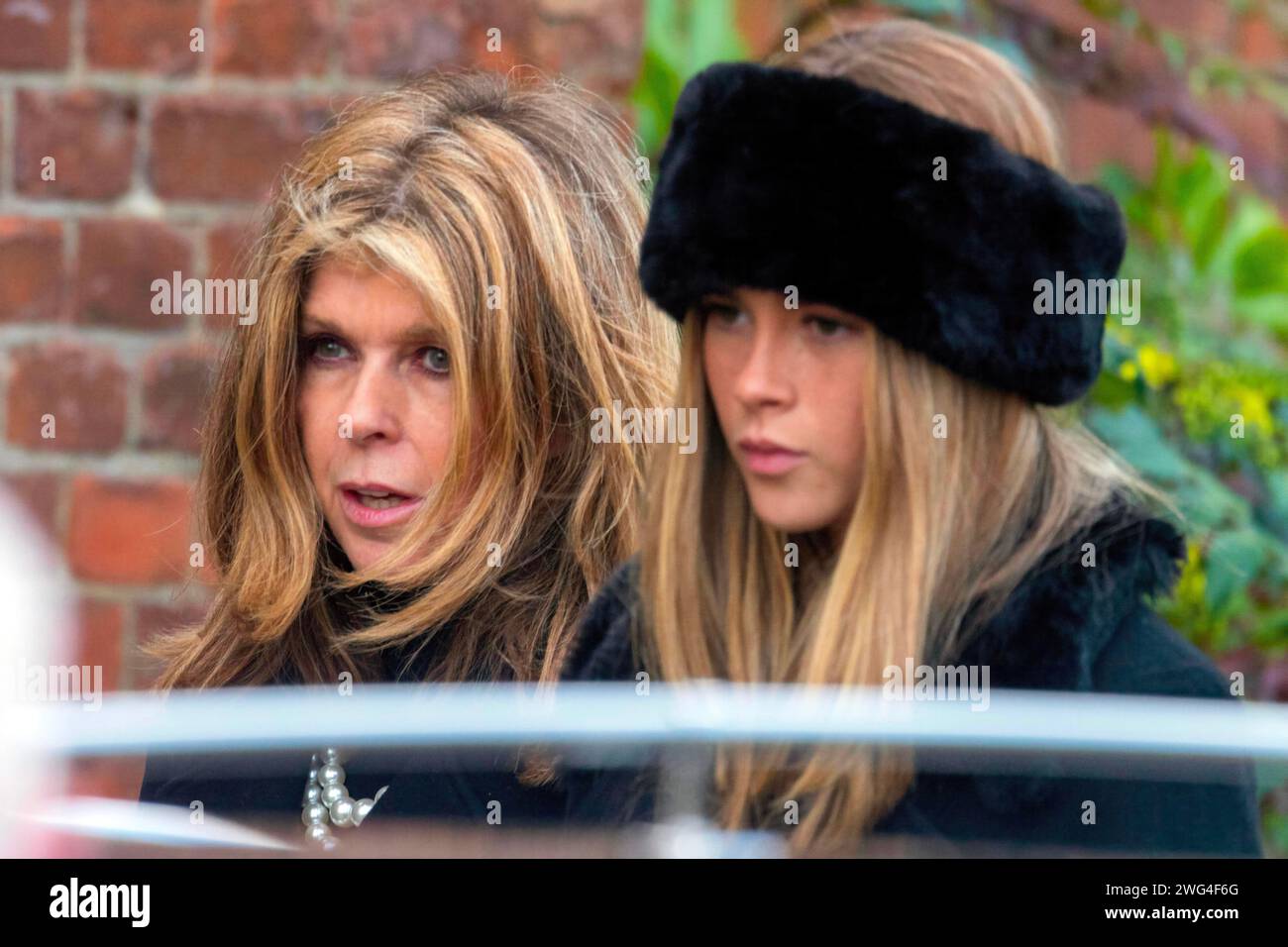 Pic shows: Derek Draper funeral 2.2.24 wife Kate Garraway seen here ...