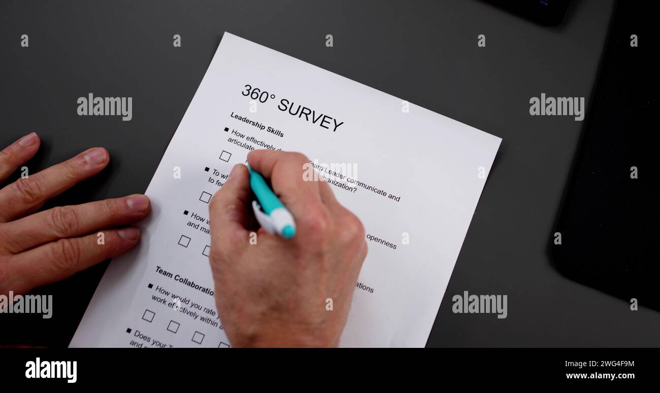 Business Report Survey Text Concept. 360 Review Stock Photo - Alamy