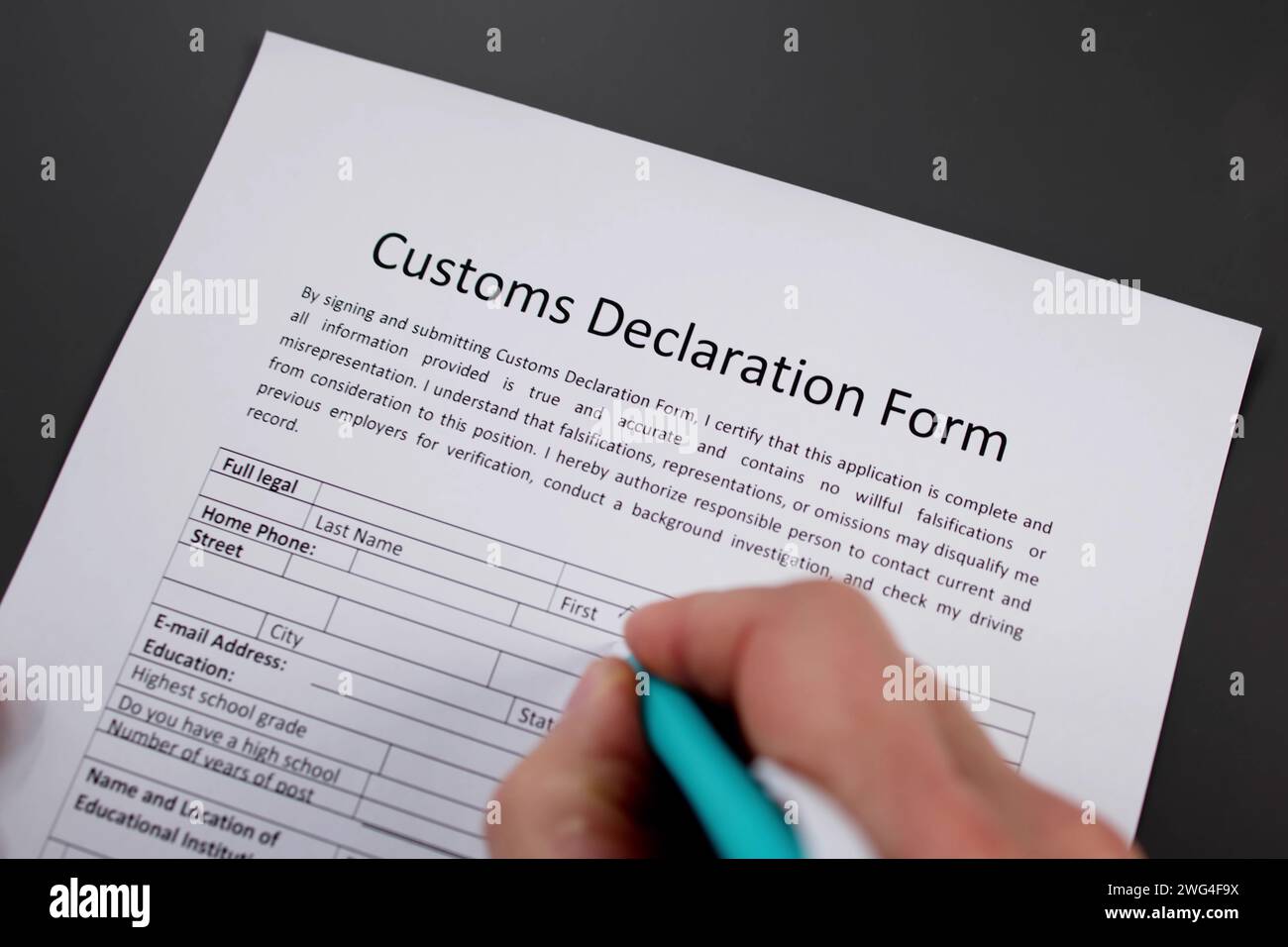 Airport Export Clearance Document. Shipping Control And Inspection ...
