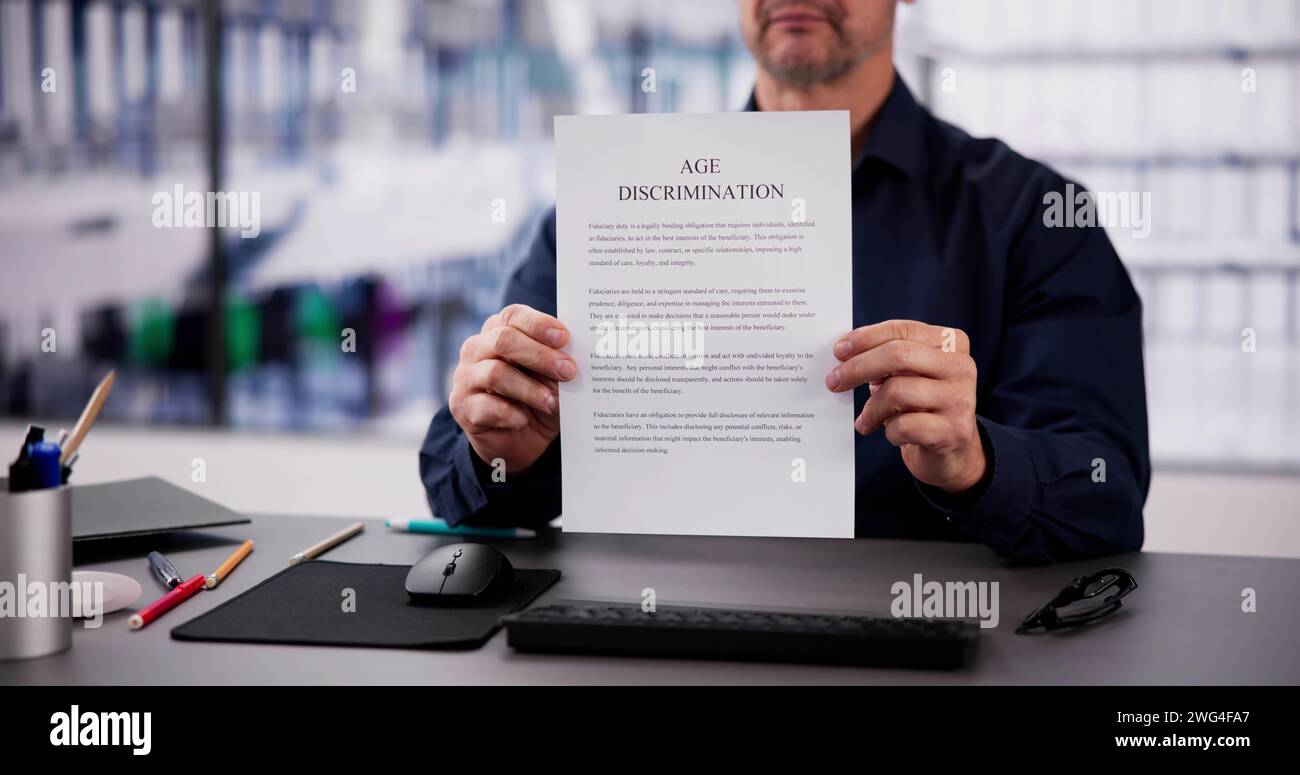 Age Discrimination Concept. Employment And Workplace Equality Stock ...