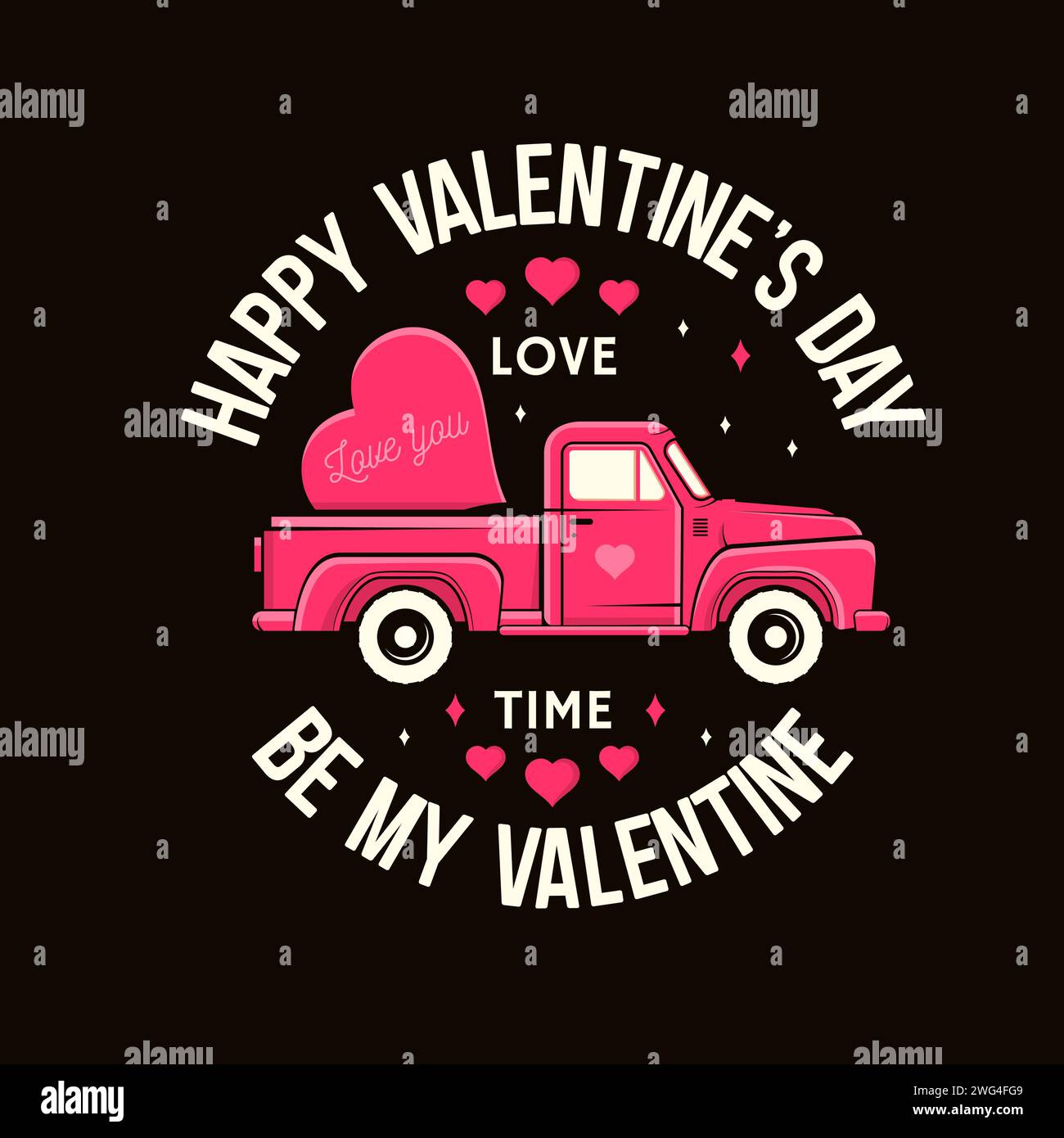 Pickup truck love Stock Vector Images - Alamy