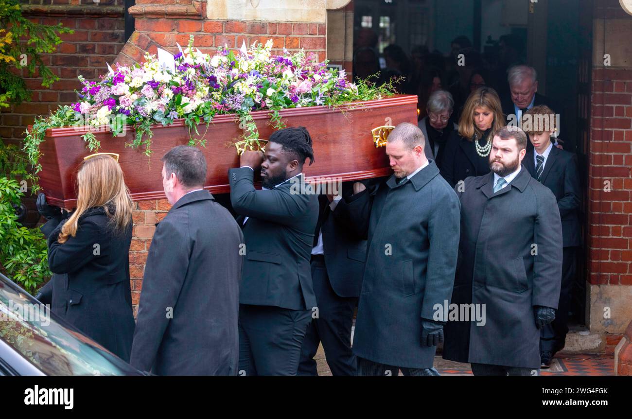 Pic shows: Derek Draper funeral 2.2.24 wife Kate Garraway walked behind ...