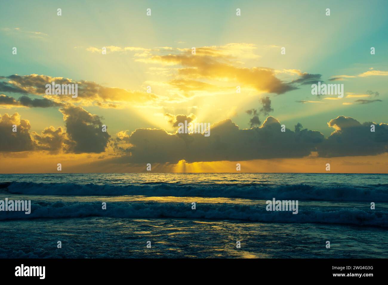 Dramatic sunset in the Mediterranean sea Beirut Lebanon Middle East ...