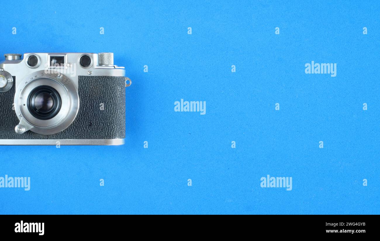 Comeback of film photography concept with vintage range finder analog ...