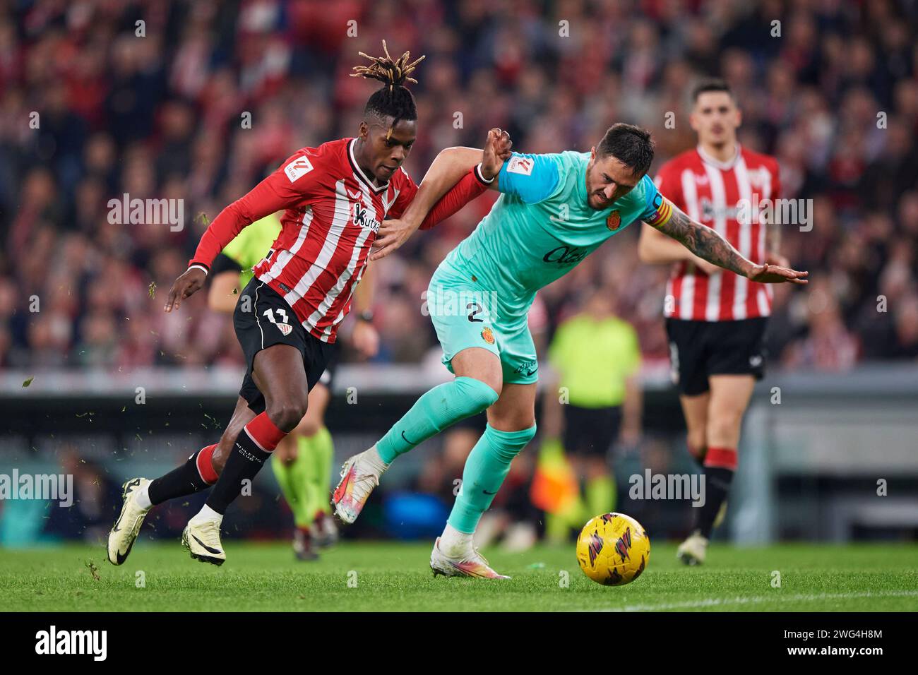 Antonio Jose Raillo of RCD Mallorca duels for the ball with Nico ...