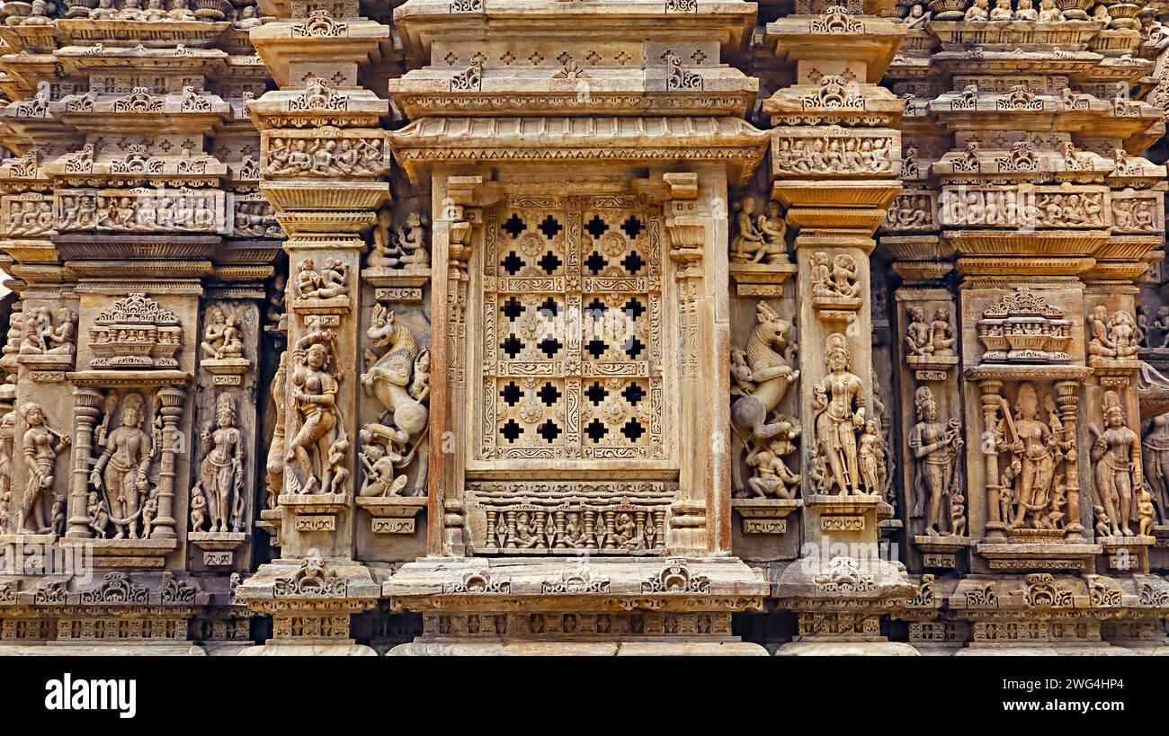 Carvings of Hindu Deities on the Ambika Mata Temple, Jagat, Udaipur ...