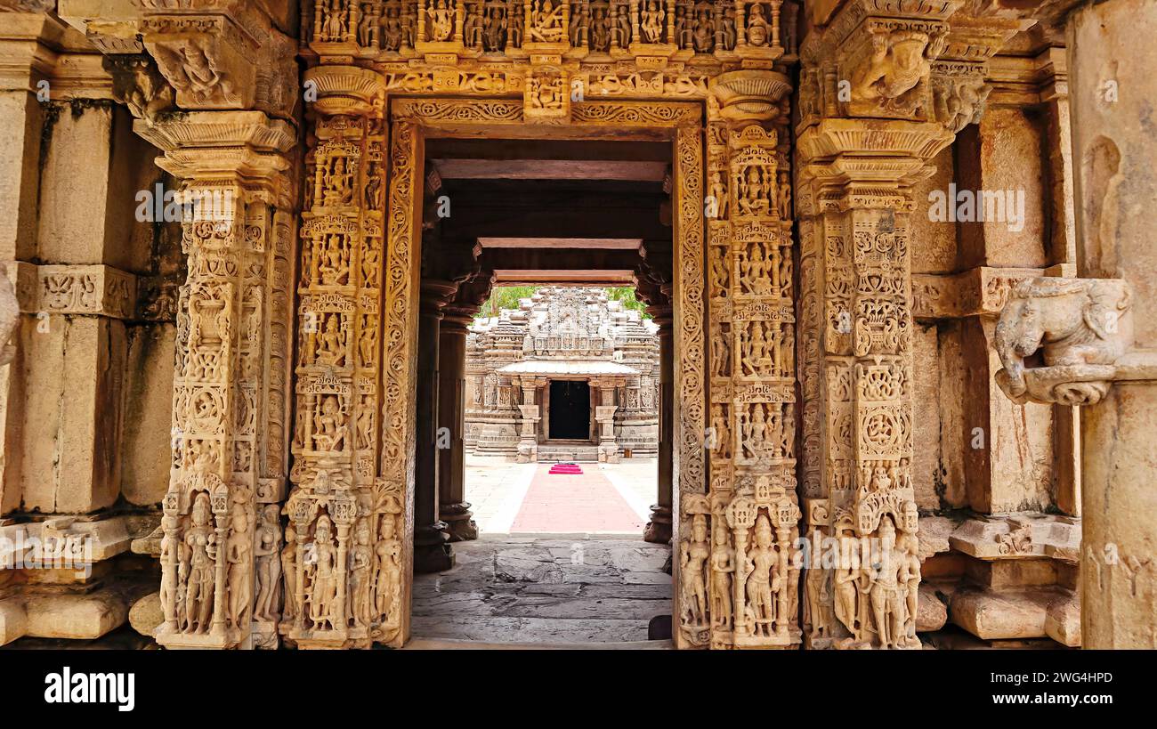 Carved Entrance of Ambika Mata Temple, Jagat, Udaipur, Rajasthan, India ...