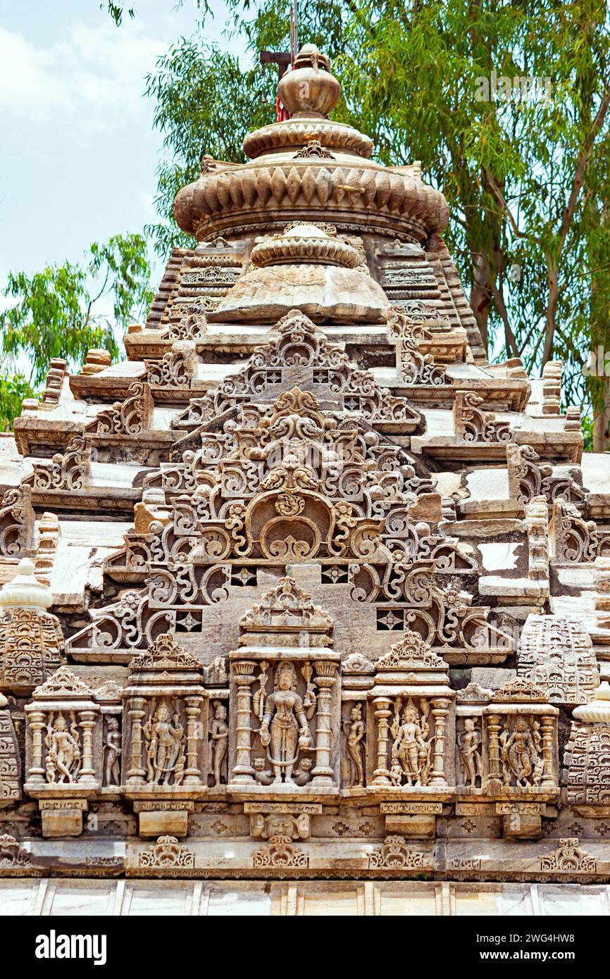 Beautifully Carved Shikhara of Ambika Mata Temple, Jagat, Udaipur ...