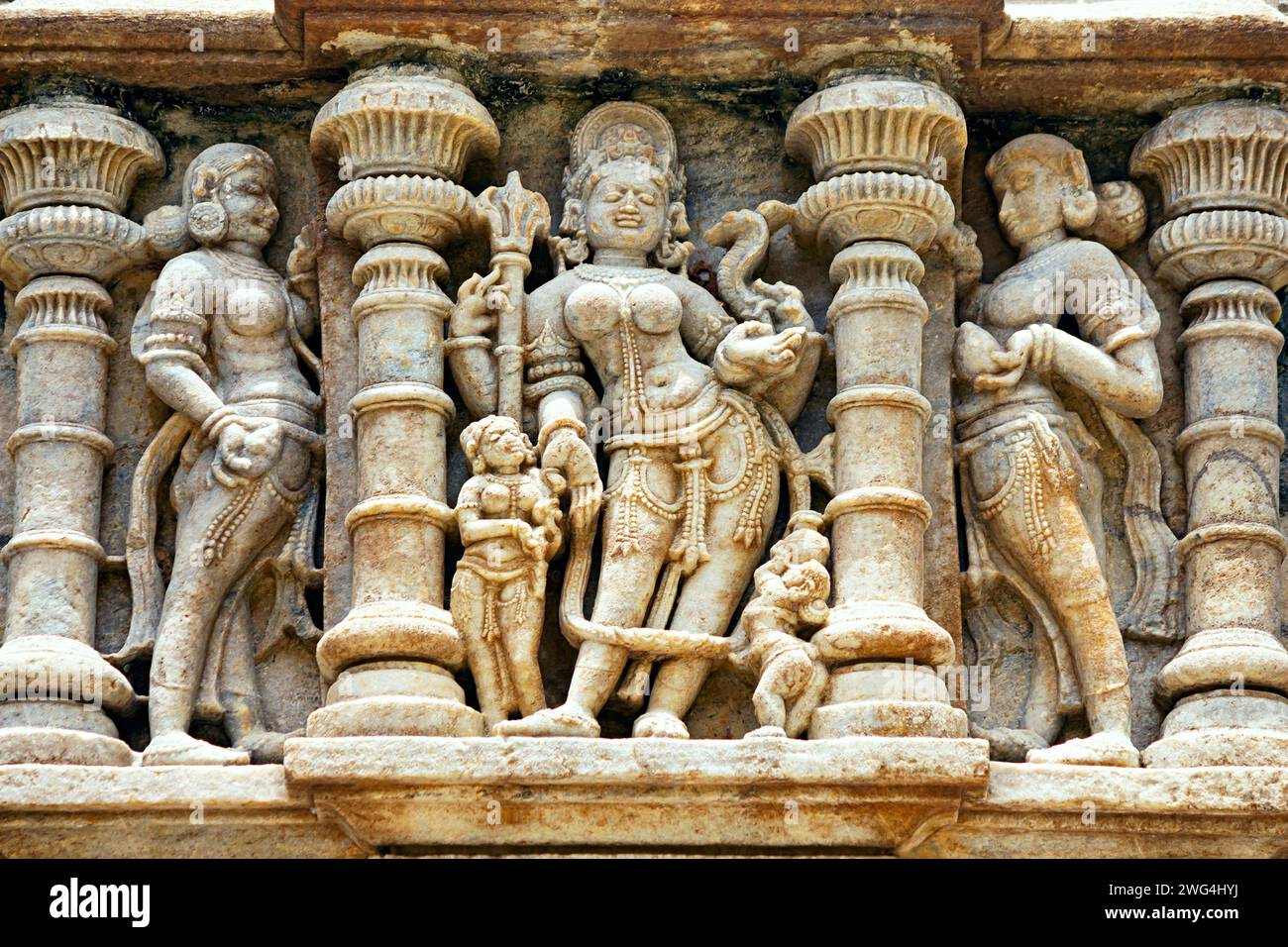 Sculpture of Goddess Parvati on the Ambika Mata Temple, Jagat, Udaipur ...