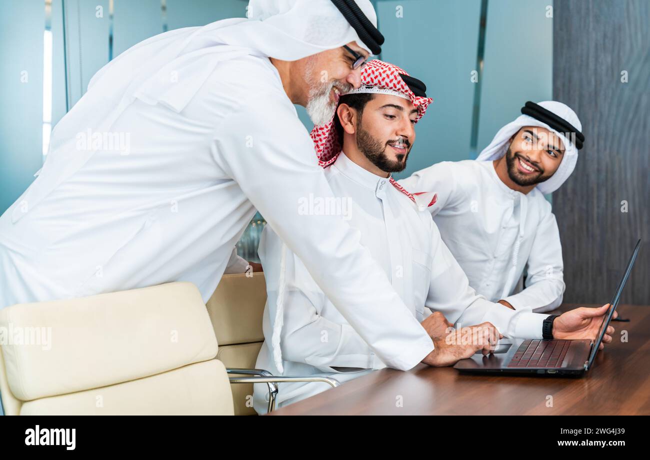 Group of corporate arab businessmen meeting in the office - Middle ...