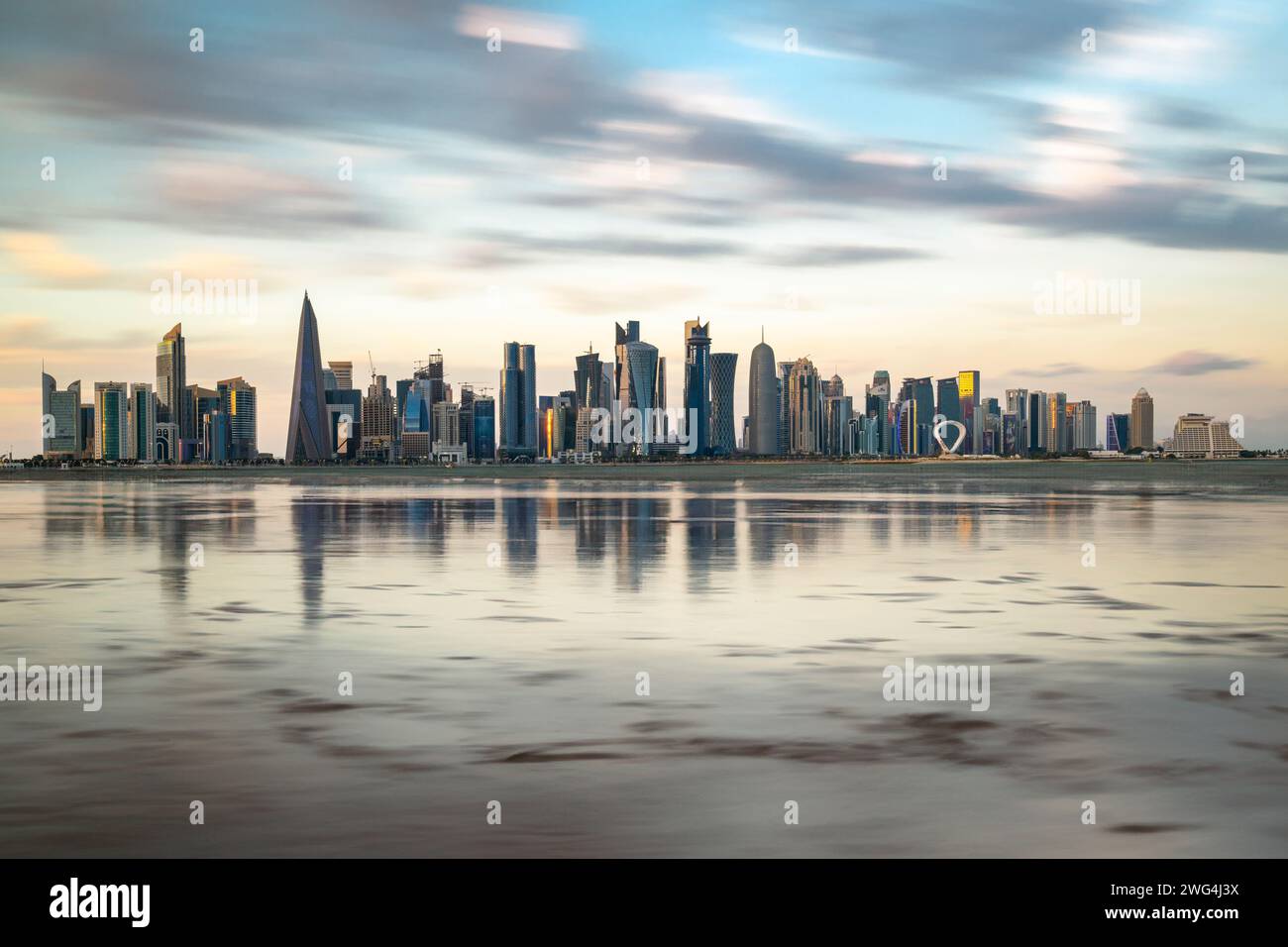 Doha, Qatar - February 02, 2024: The Panoramic skyline of Doha, Qatar ...