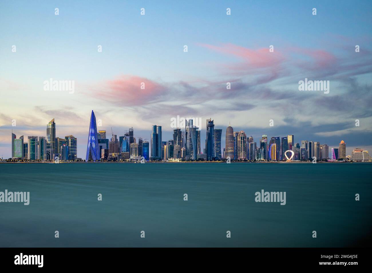 Doha, Qatar - February 02, 2024: The Panoramic skyline of Doha, Qatar ...
