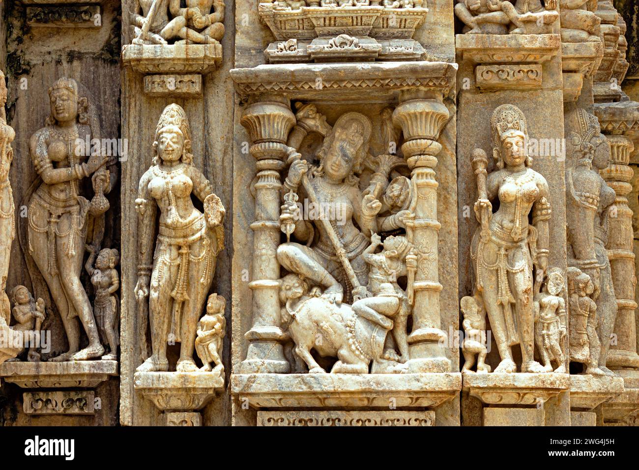 Sculpture of Mahishasur Mardini on the Ambika Mata Temple, jagat ...