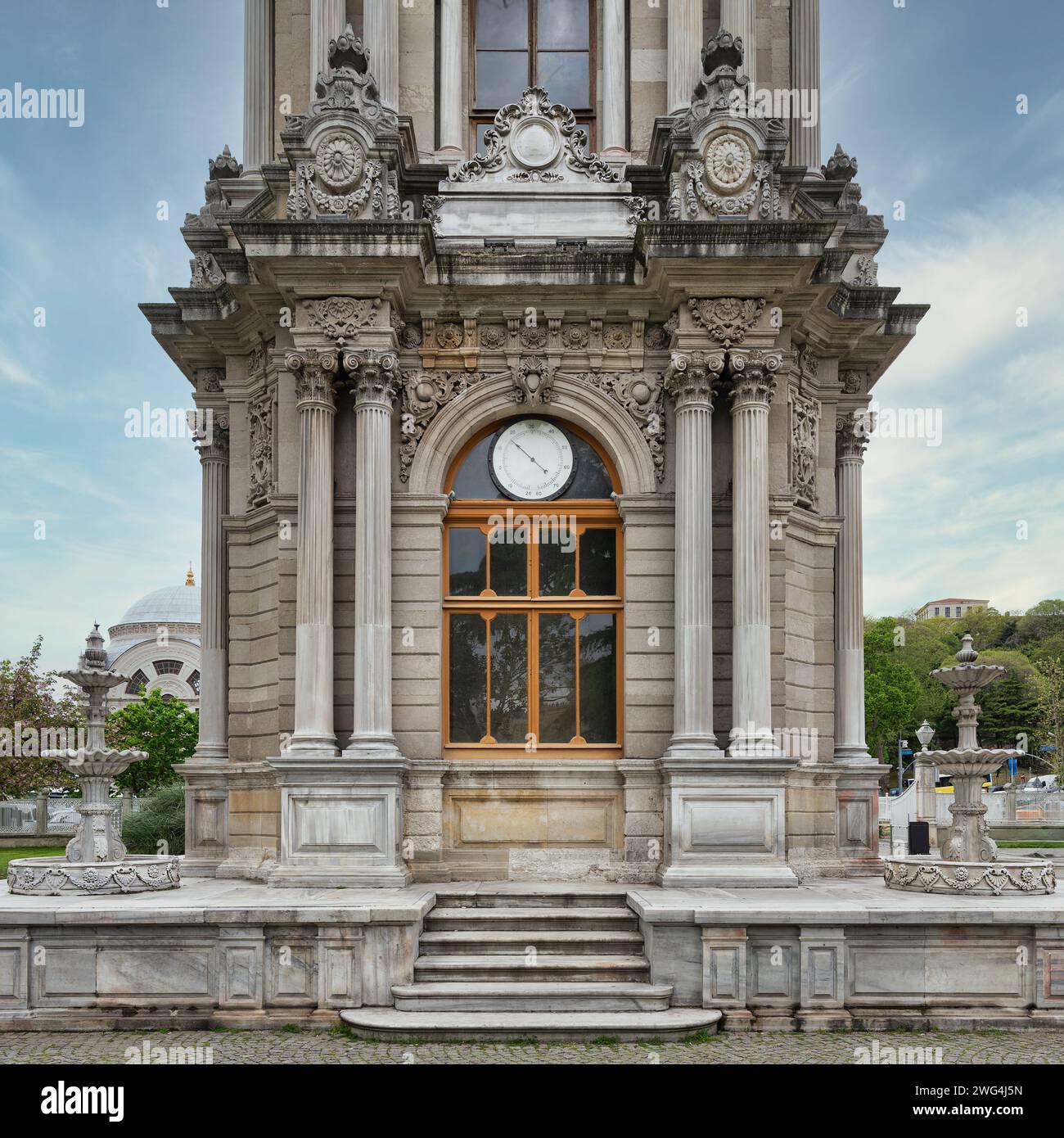 Dolmabahce Clock Tower, Turkish: Dolmabahce Saat Kulesi, situated ...