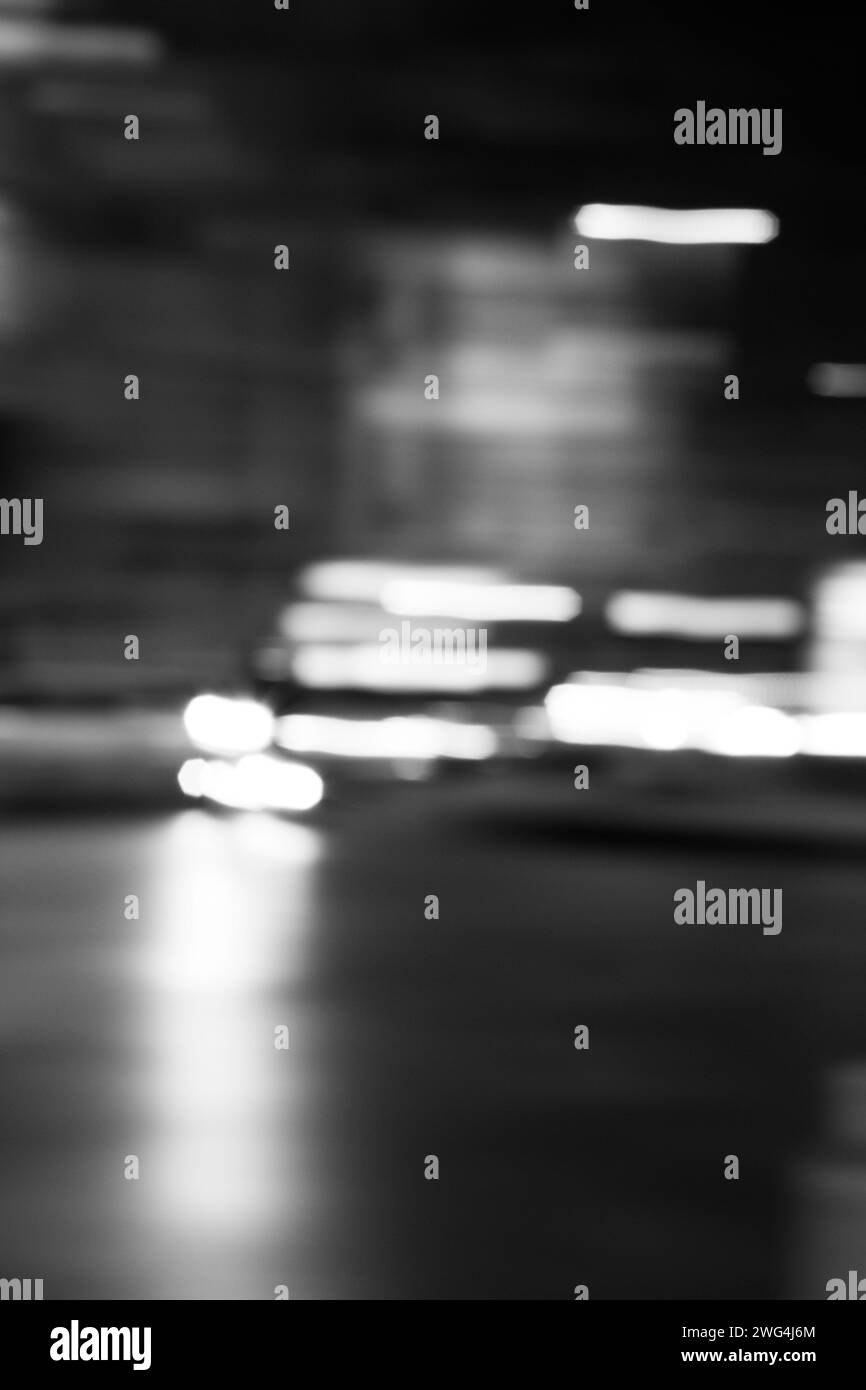 black and white abstract and artistic themed shake effect, night street ...