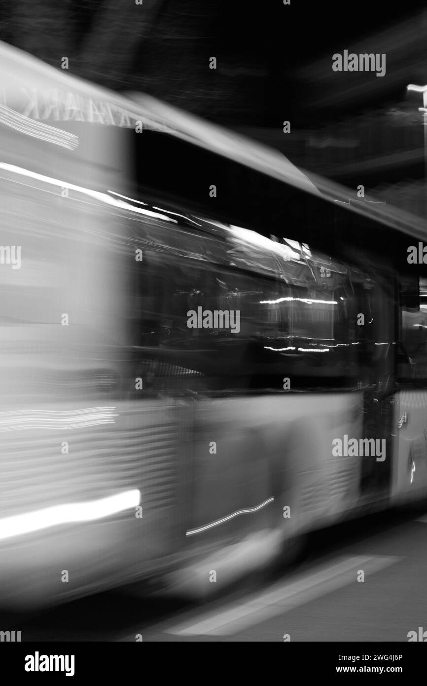 black and white abstract and artistic themed shake effect, night street ...