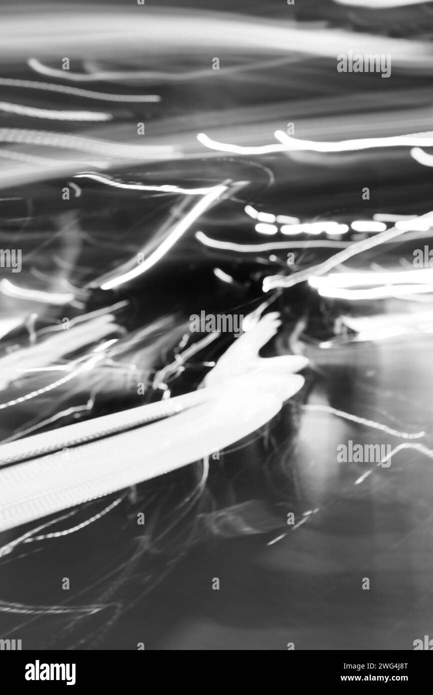 black and white abstract and artistic themed shake effect, night street ...