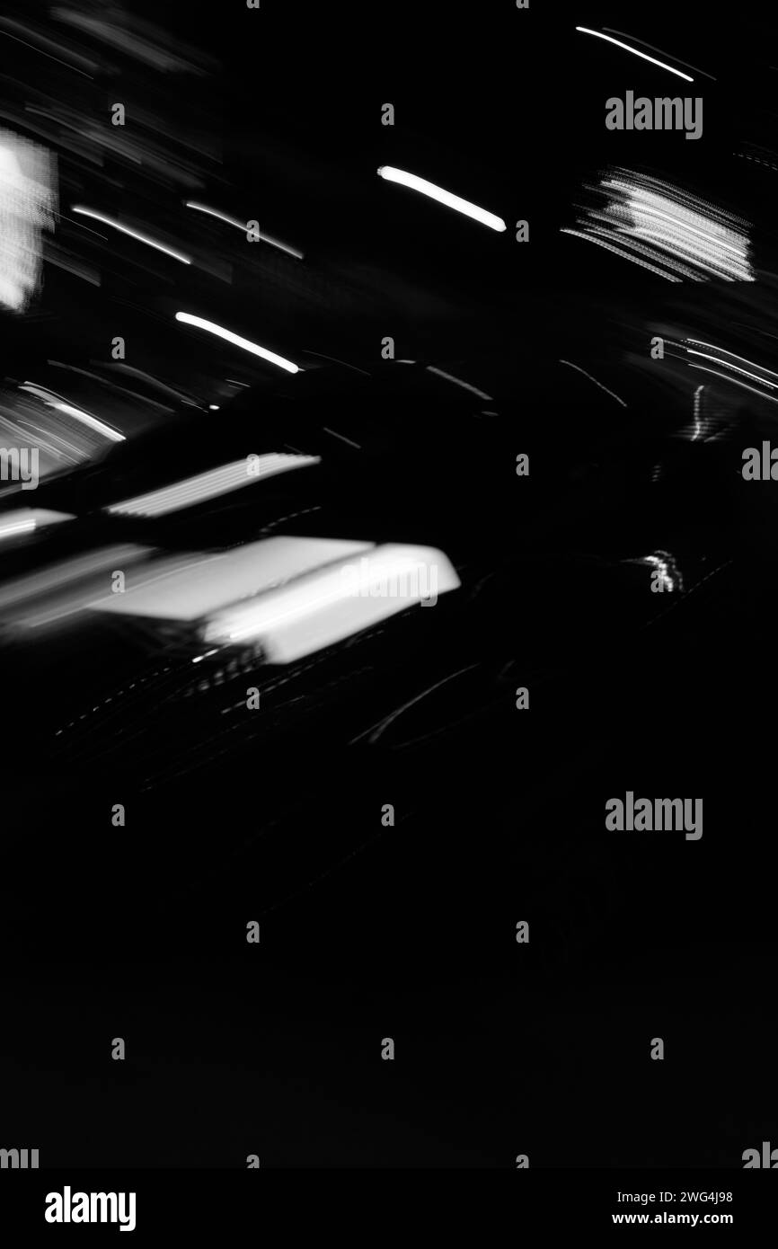 black and white abstract and artistic themed shake effect, night street ...