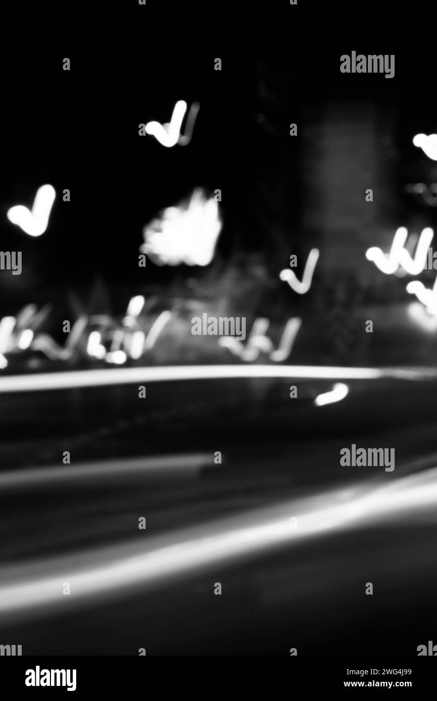 black and white abstract and artistic themed shake effect, night street ...