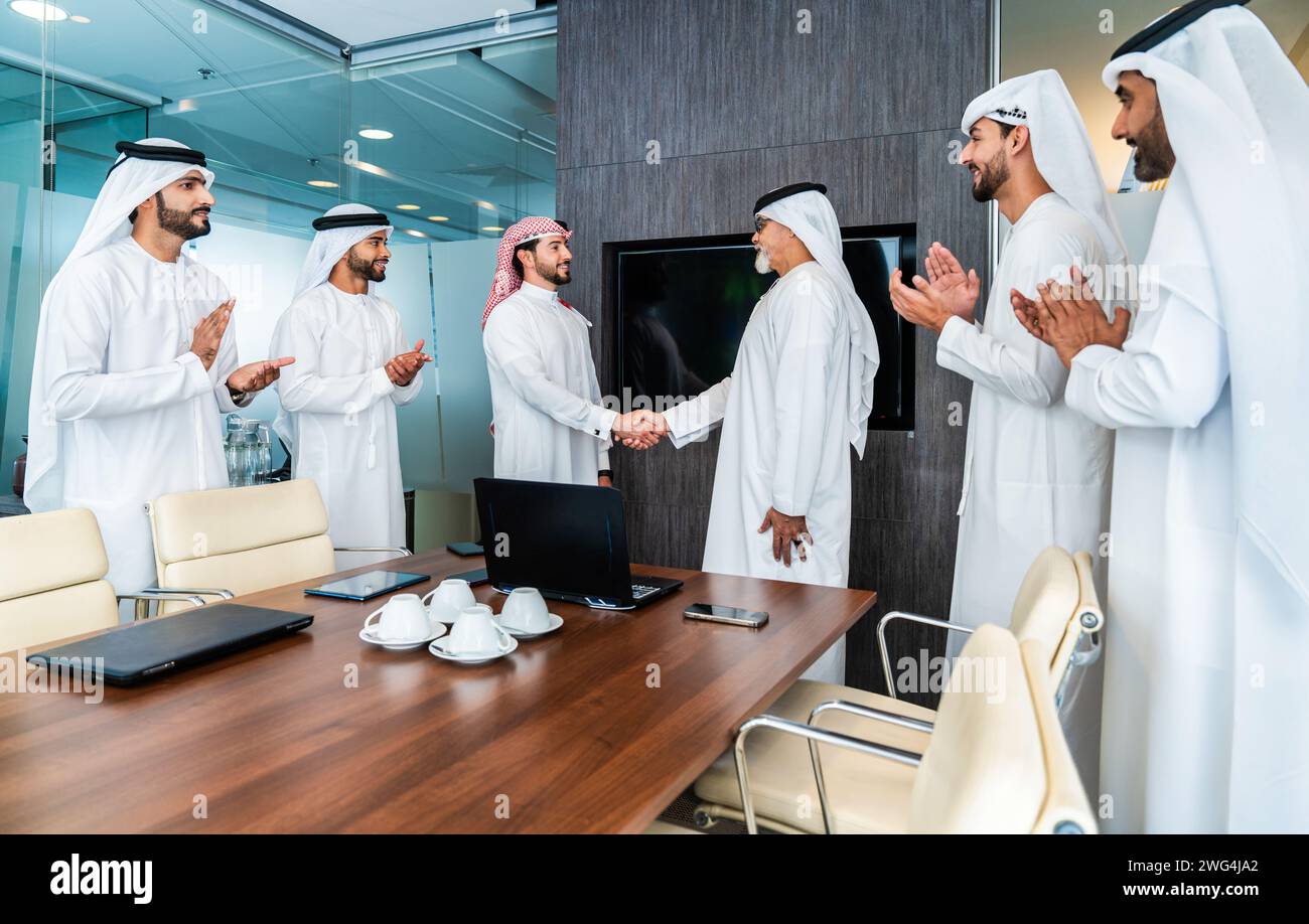 Group of corporate arab businessmen meeting in the office - Middle ...