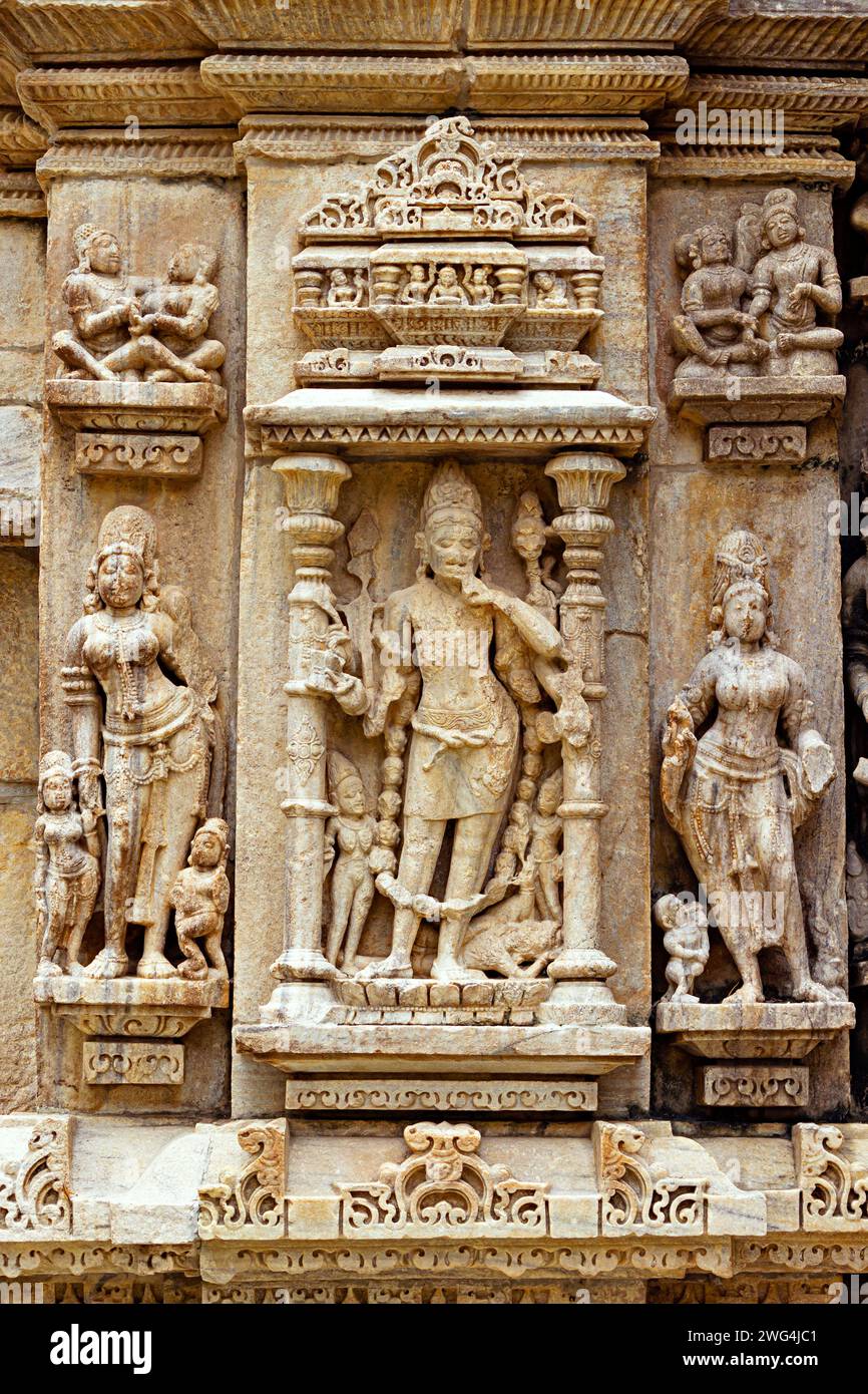 Sculpture of Goddess Chamunda on the Ambika Mata Temple, Udaipur ...